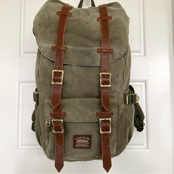 Kaukko | Bags | Kaukko Green And Brown Mens Backpack | Poshmark